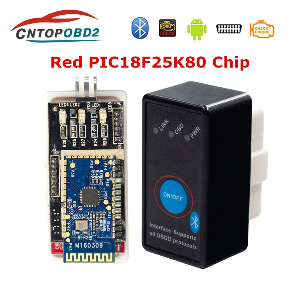 Newest ELM327 V1.5 PIC18F25K80 Chip ELM 327 Bluetooth With Power Switch ...